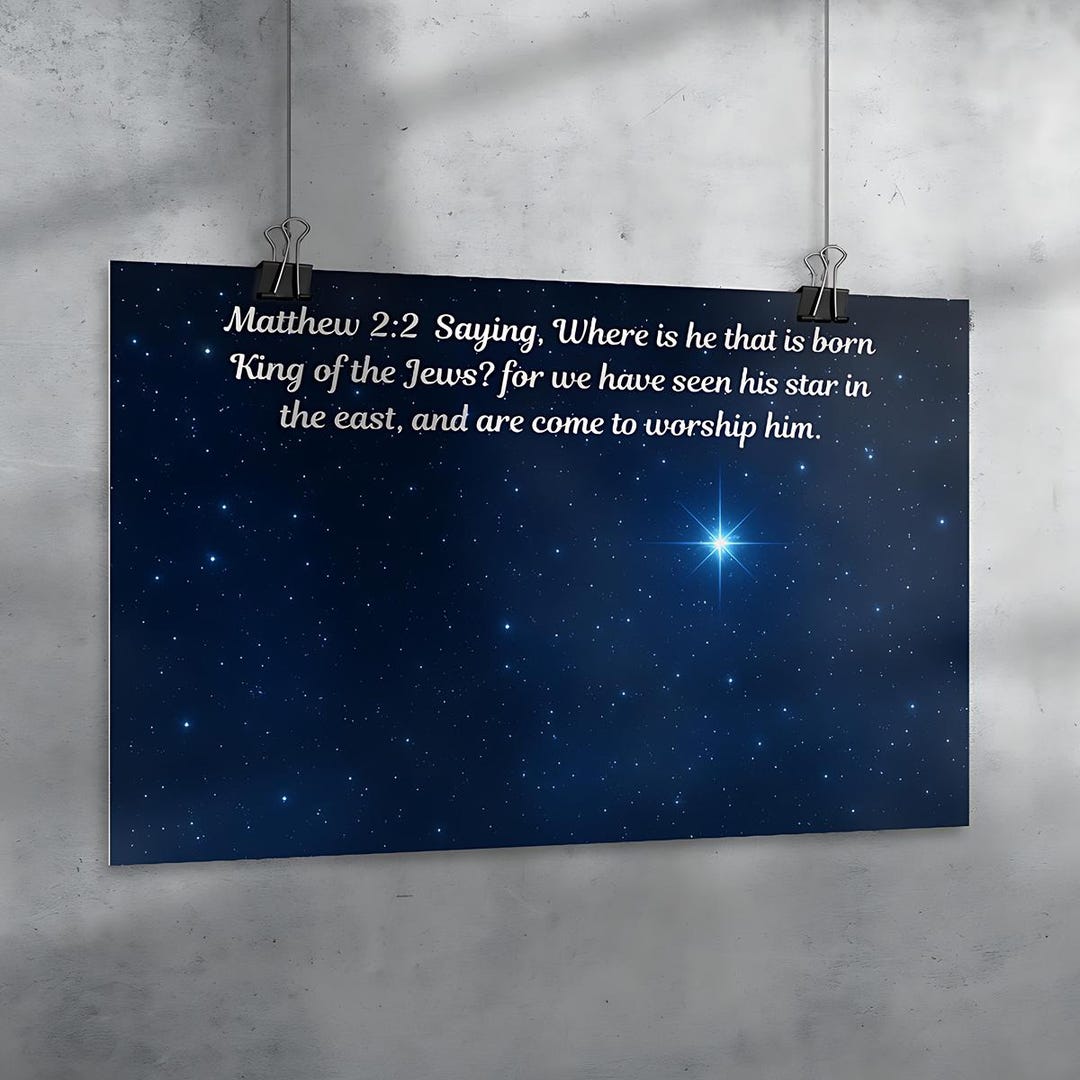 The Star of Bethlehem Poster Featuring Matthew 2:2 - Etsy