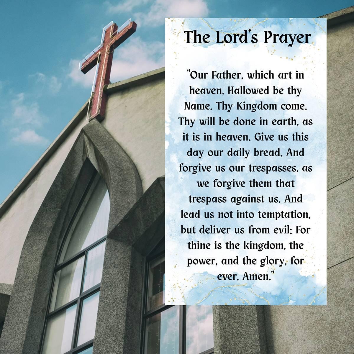 The Lord's Prayer Poster: Watercolor Christian Wall Art - Etsy
