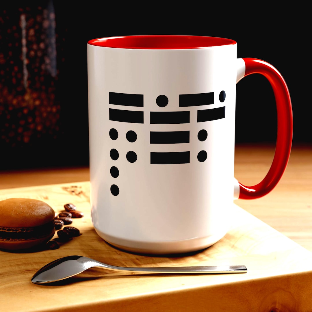 Morse Code Coffee Mug, Two-toned Accent, Ham Radio Themed Artistic Mug ...