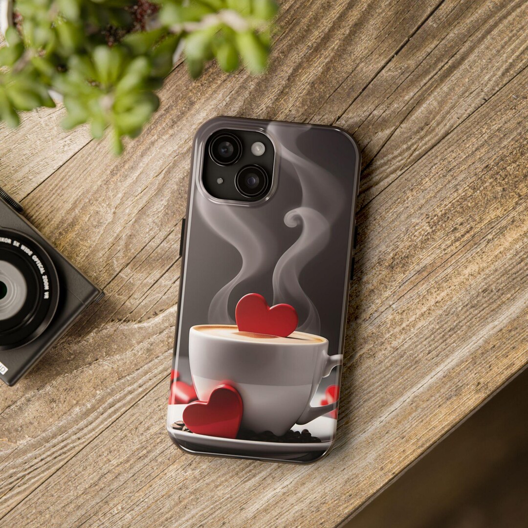 Steam and Hearts Coffee Phone Case | Heart Design | Coffee Lovers ...