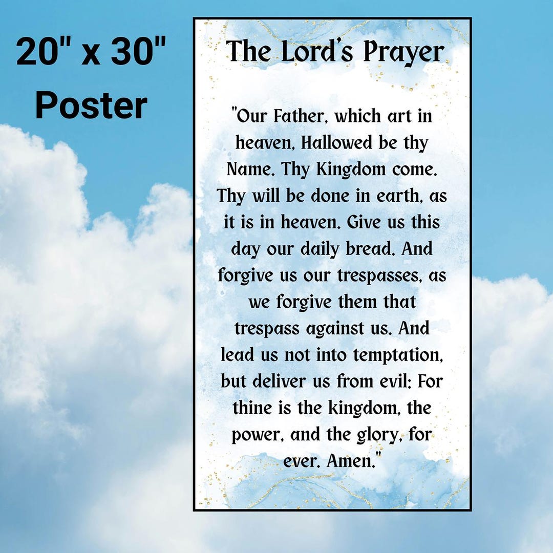 The Lord's Prayer Poster: Watercolor Christian Wall Art - Etsy