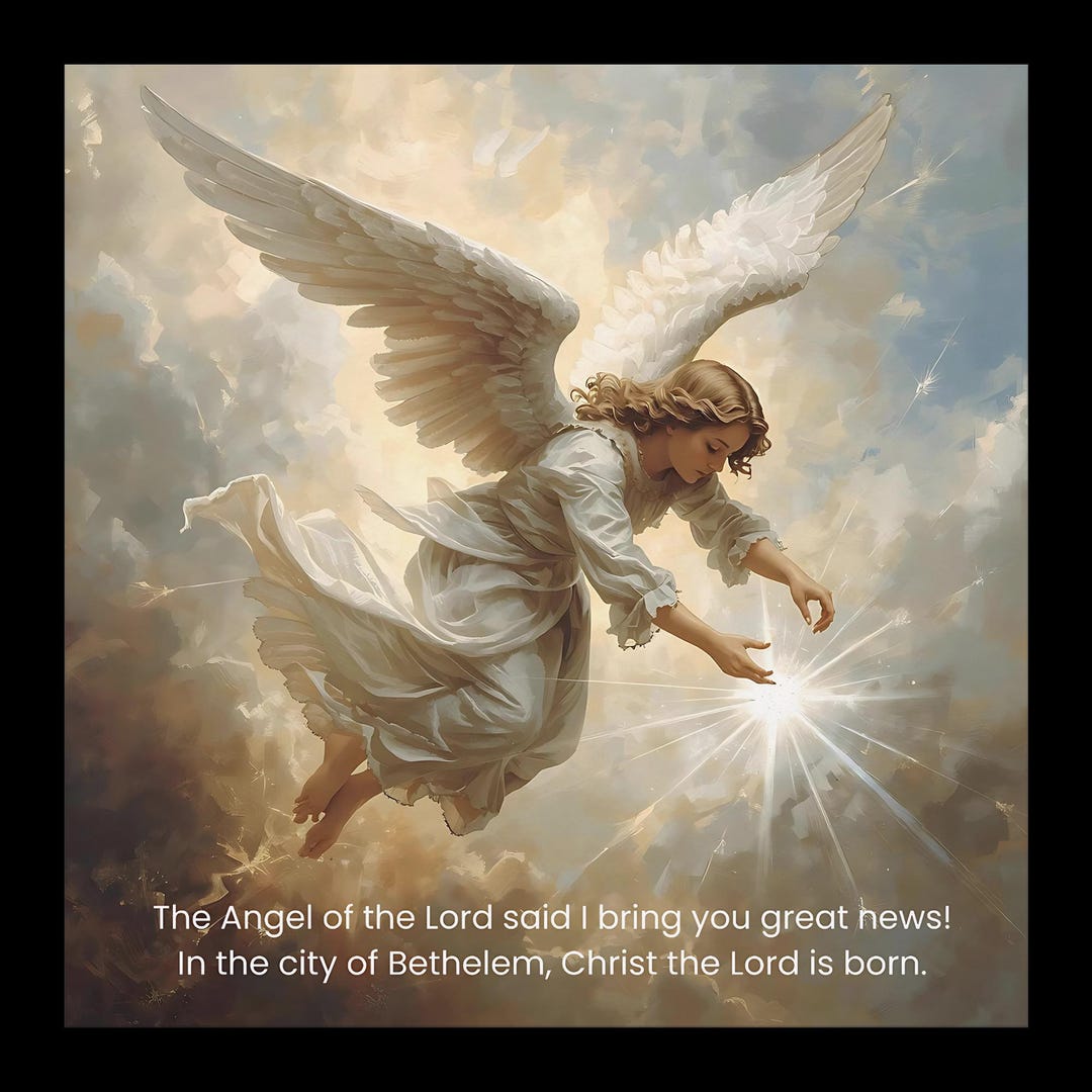 The Angel of the Lord – Bethlehem Nativity Art Poster (12"x12") - Etsy