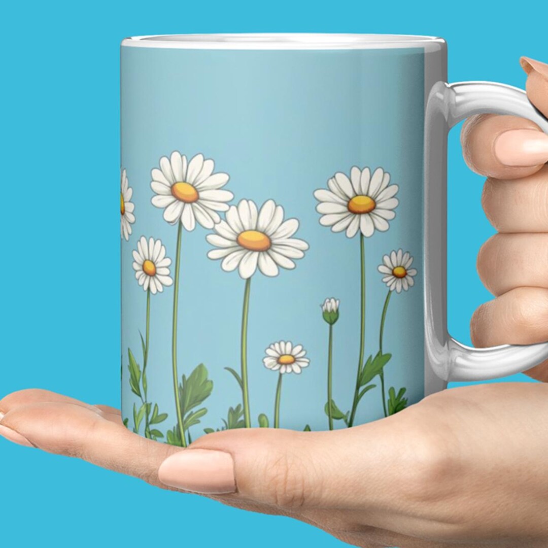 Daisy Mug, Daisy Gifts, Daisy Flower Cup, Daisy Flower Coffee Mug ...