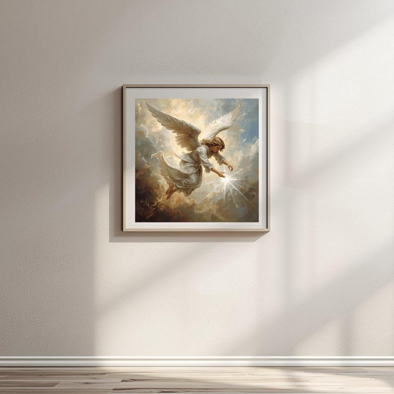 The Angel of the Lord – Bethlehem Nativity Art Poster (12"x12") - Etsy