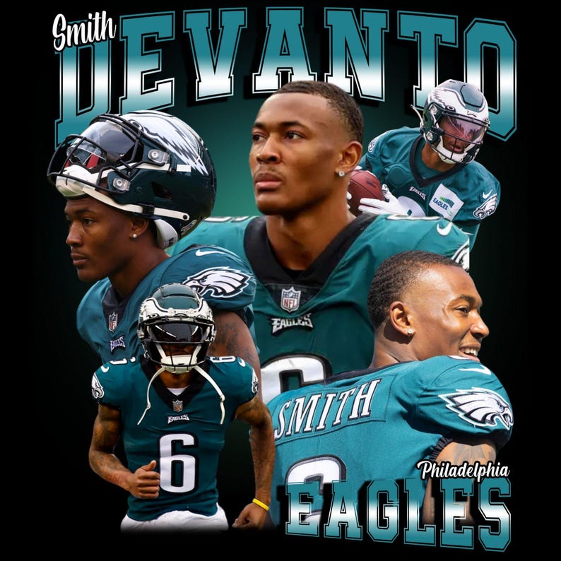 DEVONTA SMITH T Shirt Design. PNG Digital 4500x5100 Px. Football, Retro, 90s Vintage, Bootleg ...