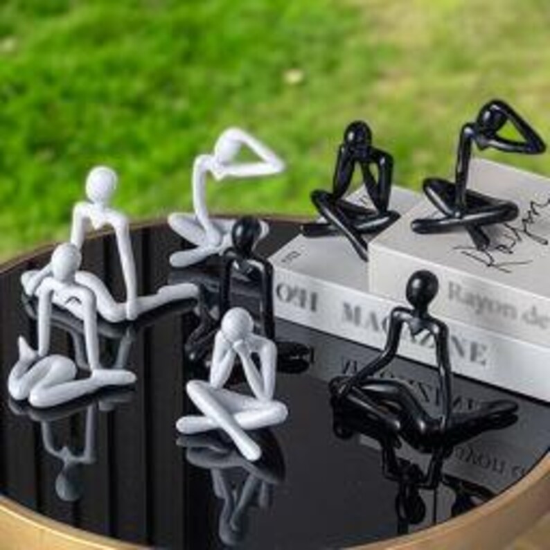 Abstract Thinker Statues Mini Character Figurines, Home and Office ...