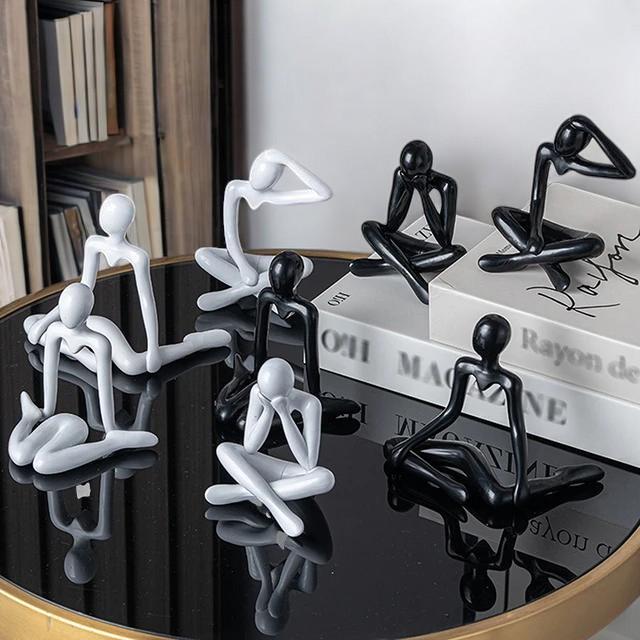 Abstract Thinker Statues Mini Character Figurines, Home and Office ...