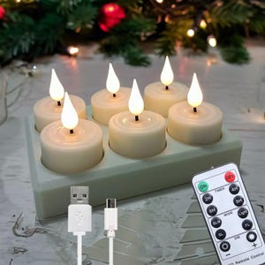 Rechargeable Flameless LED Candle Set: Timer Remote, Black Glasses - Etsy