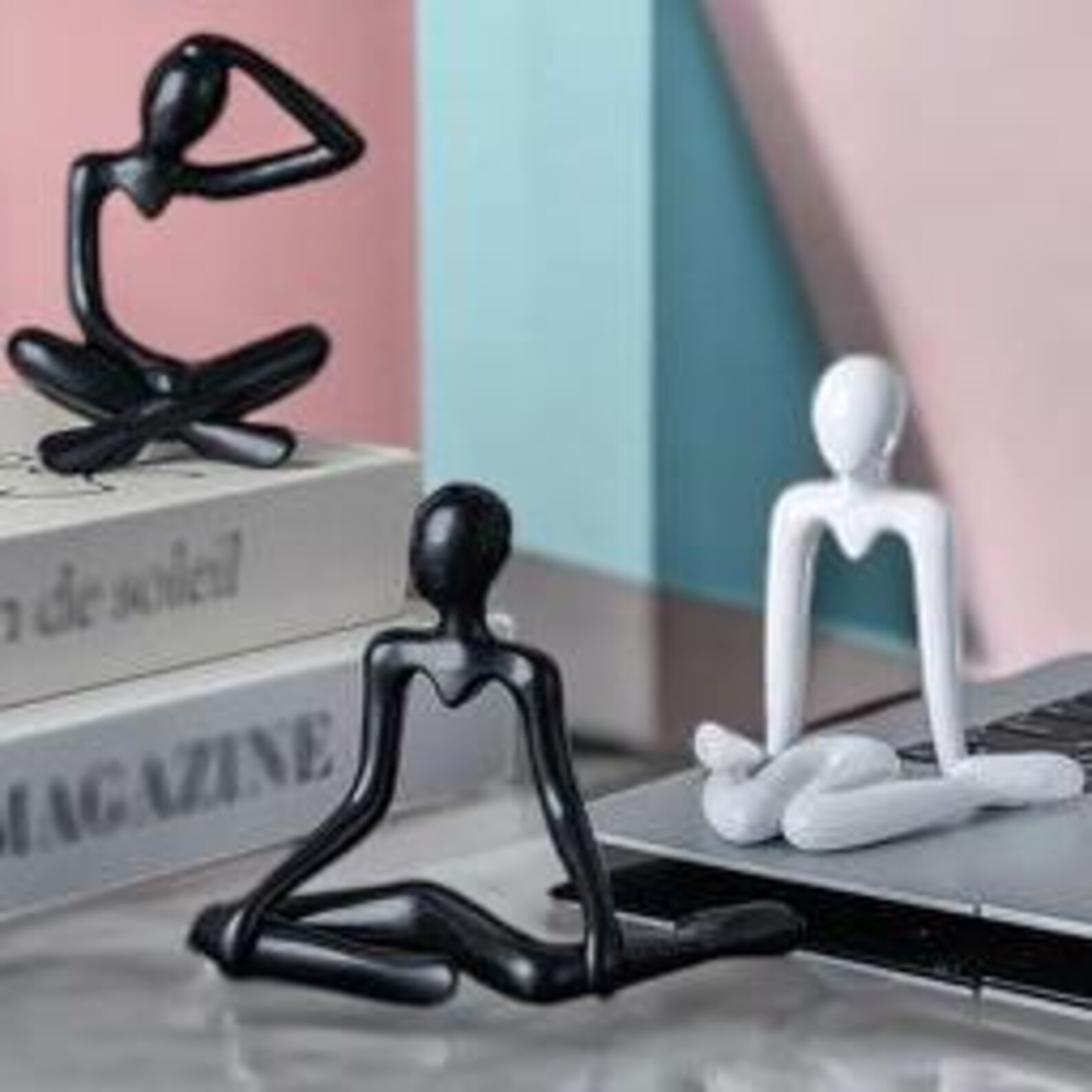 Abstract Thinker Statues Mini Character Figurines, Home and Office ...