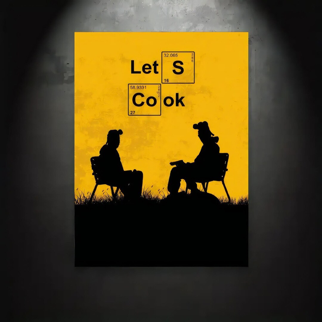 Breaking Bad Lets Cook Poster Minimalist Yellow Wall Art 40x60cm ...