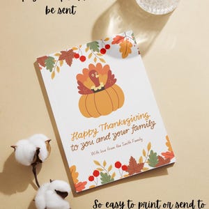 Festive Thanksgiving Greeting Card | Turkey Pumpkin Design (printable ...