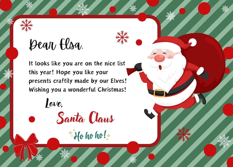 Santa Claus Post Card | Letter From Santa, Card From North Pole Santa ...