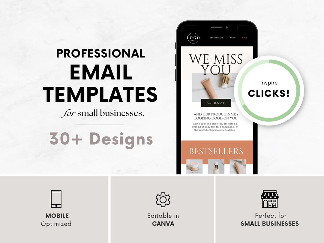 Professional Email Marketing Kit - Canva Template Set With 5 Full ...