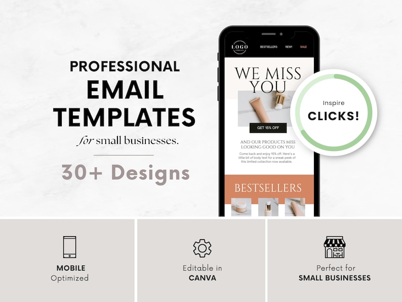 Professional Email Marketing Kit - Canva Template Set With 5 Full ...