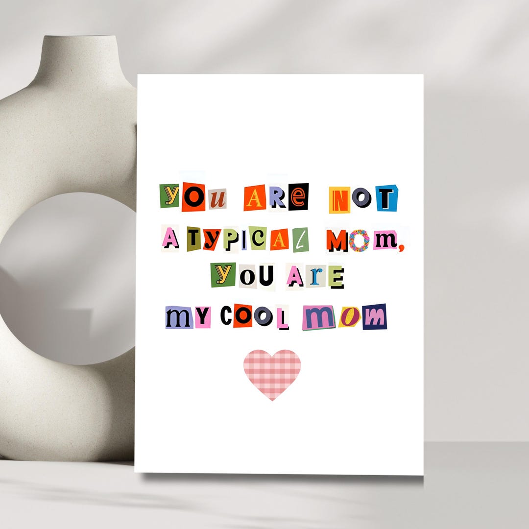 You're Cool Mom Card | Funny Birthday Card for Mum | Cute Birthday Card ...