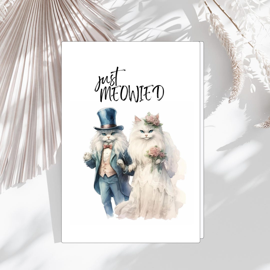 Cat Wedding Card | Cat Royal Wedding Card | Funny Cat Wedding Card ...