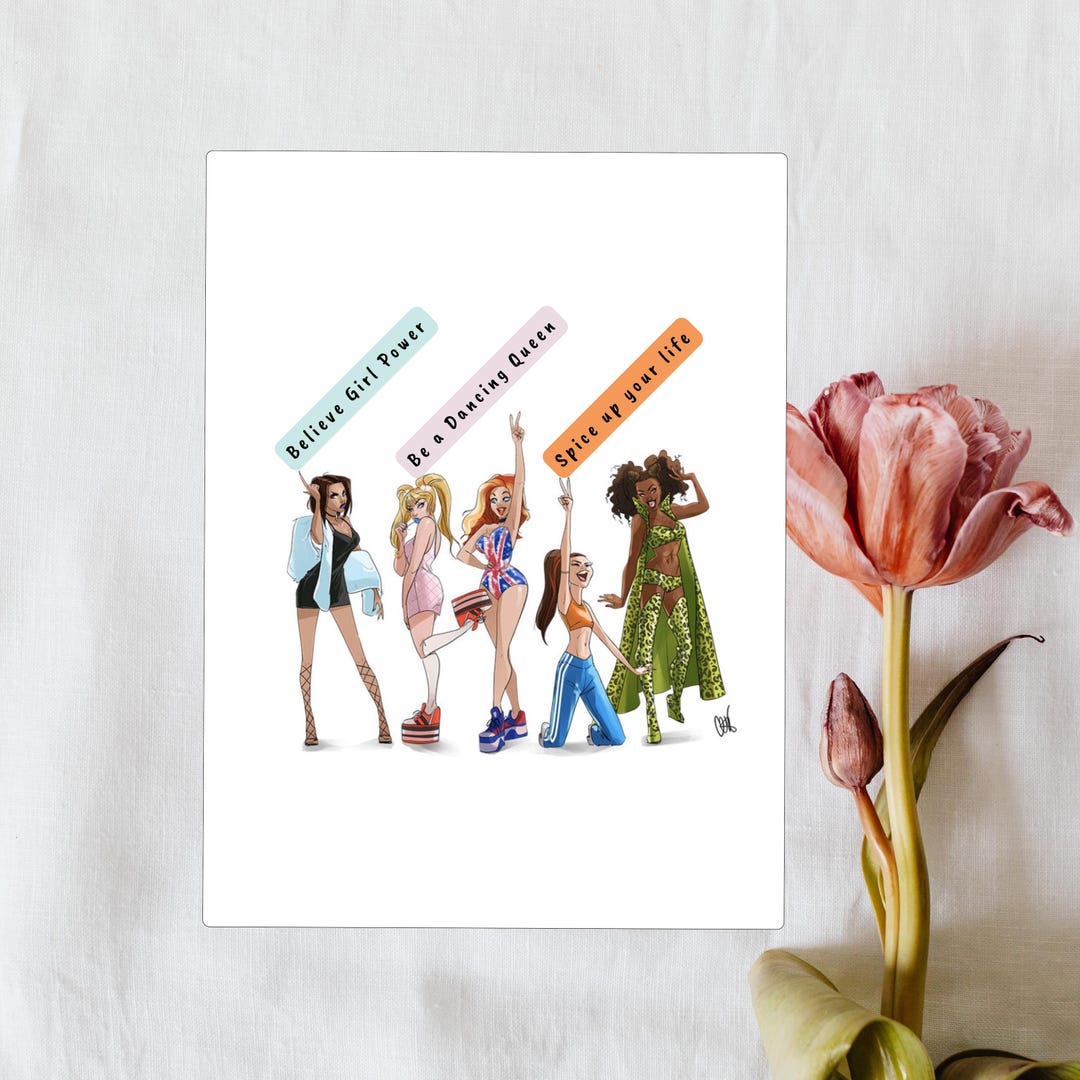 Spice Girls Birthday Card | 90s Girl Power Friendship - Etsy