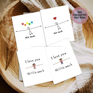 I Love You This Much Card | Red Embossed Heart Card | Funny Anniversary ...