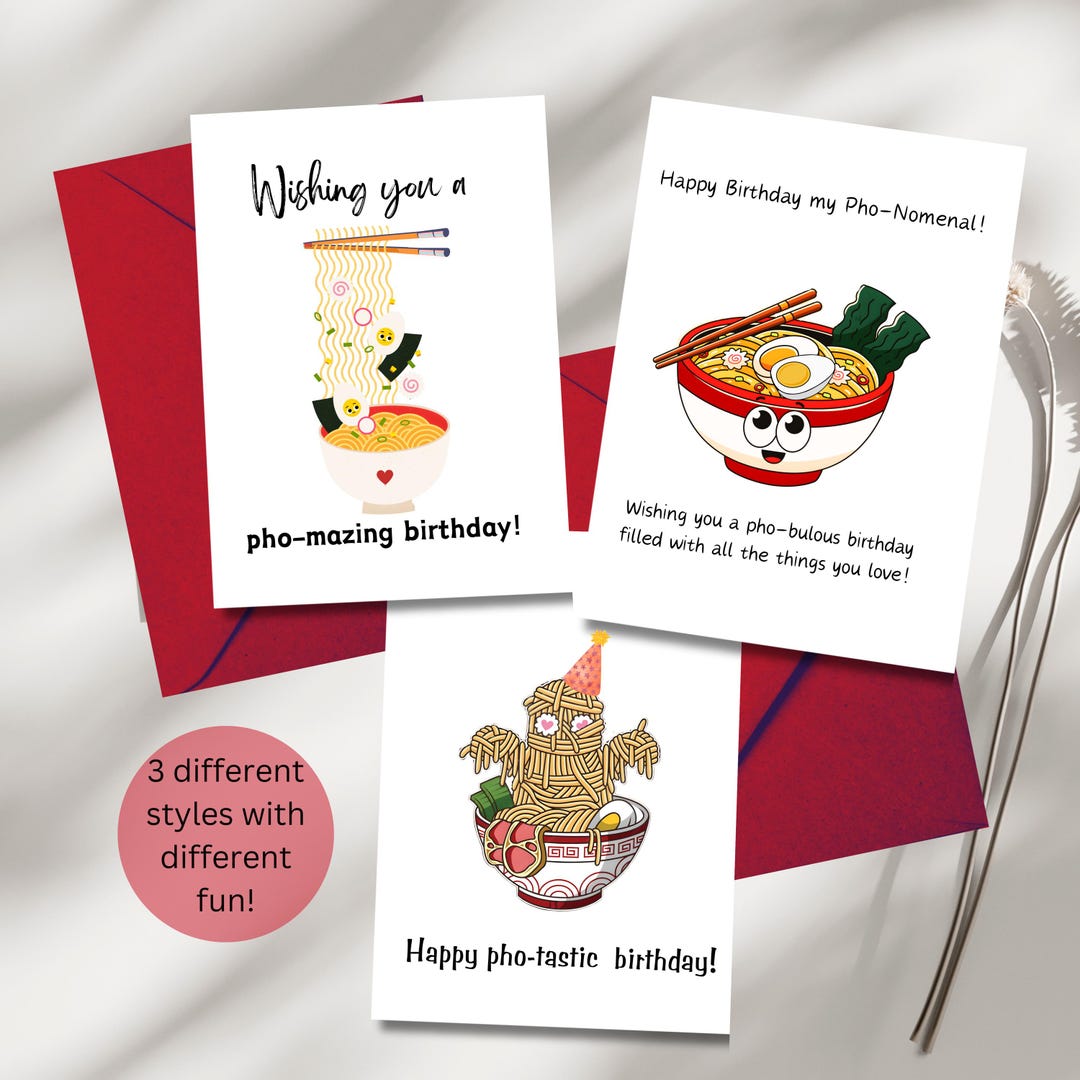 Ramen Birthday Card | Food Birthday Card | Best Friend Birthday Gift ...
