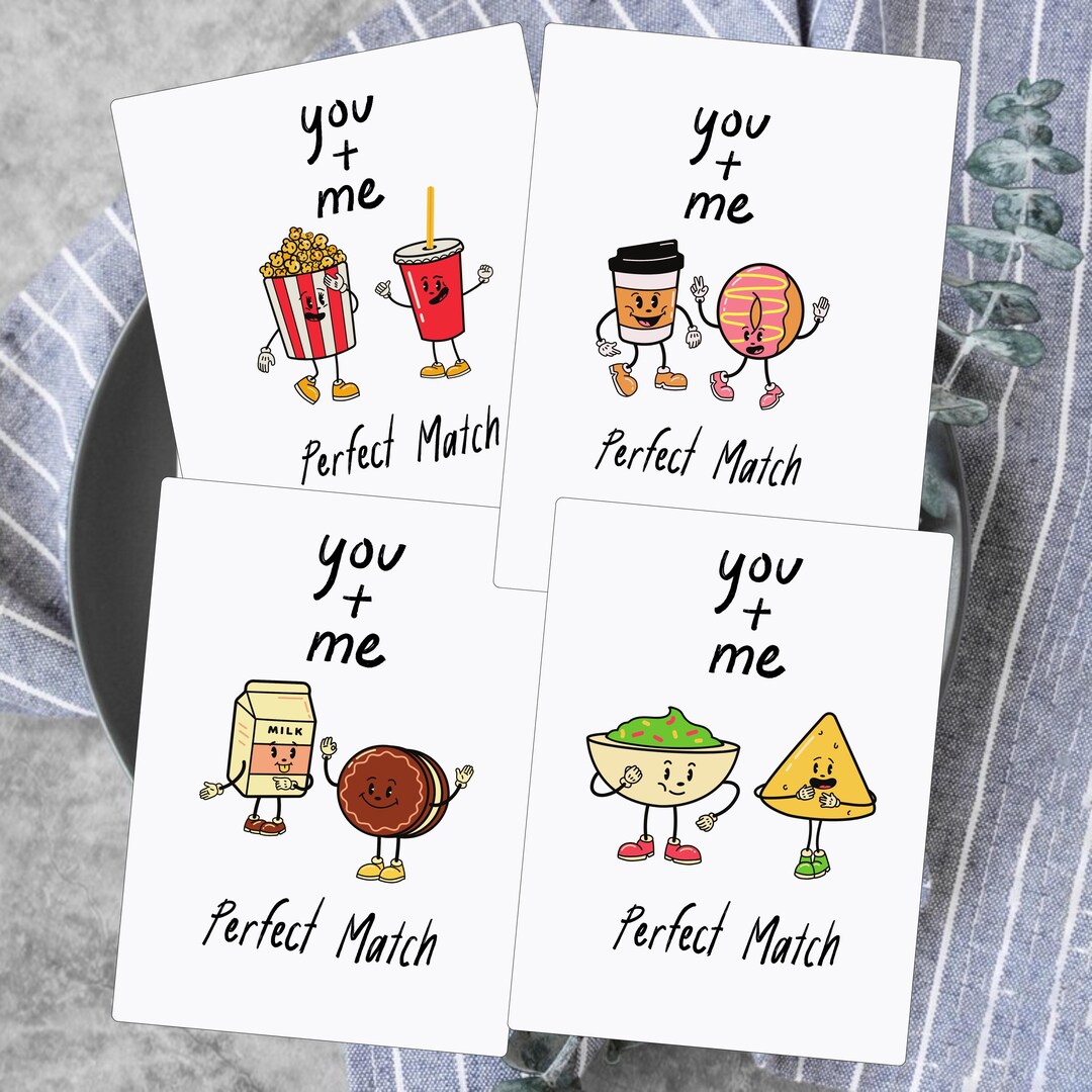 You and Me Perfect Match Card | Foodie Happy Birthday Card | Cute ...