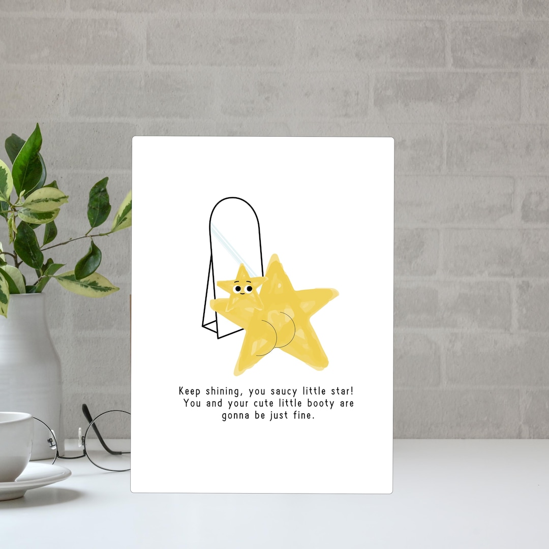 Keep Shining Birthday Card | Cute Saucy Little Star Card | Star ...