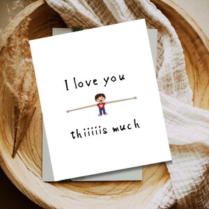 I Love You This Much Card | Red Embossed Heart Card | Funny Anniversary ...