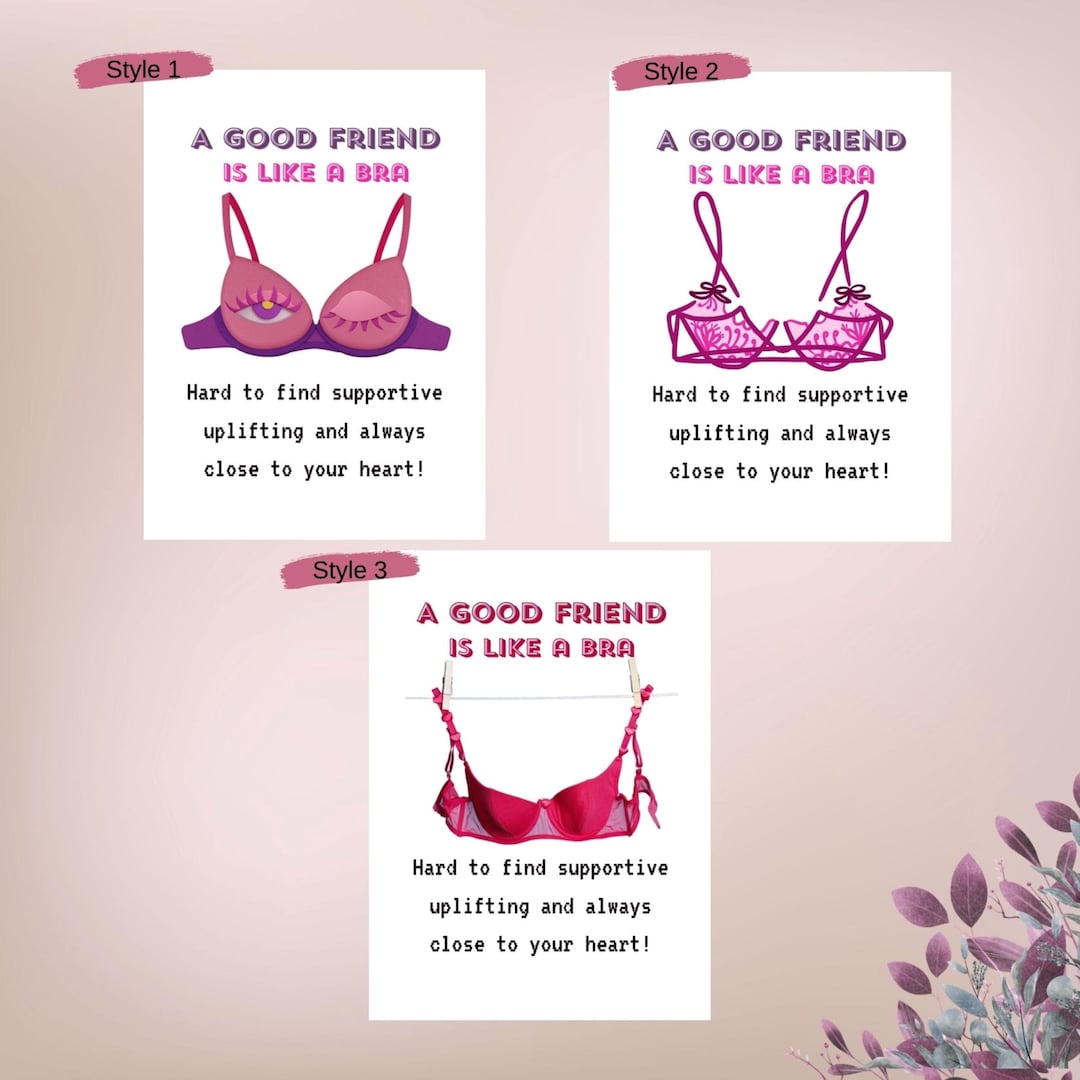 A Good Friend is Like a Bra Card | Cute Friendship Card | Funny ...