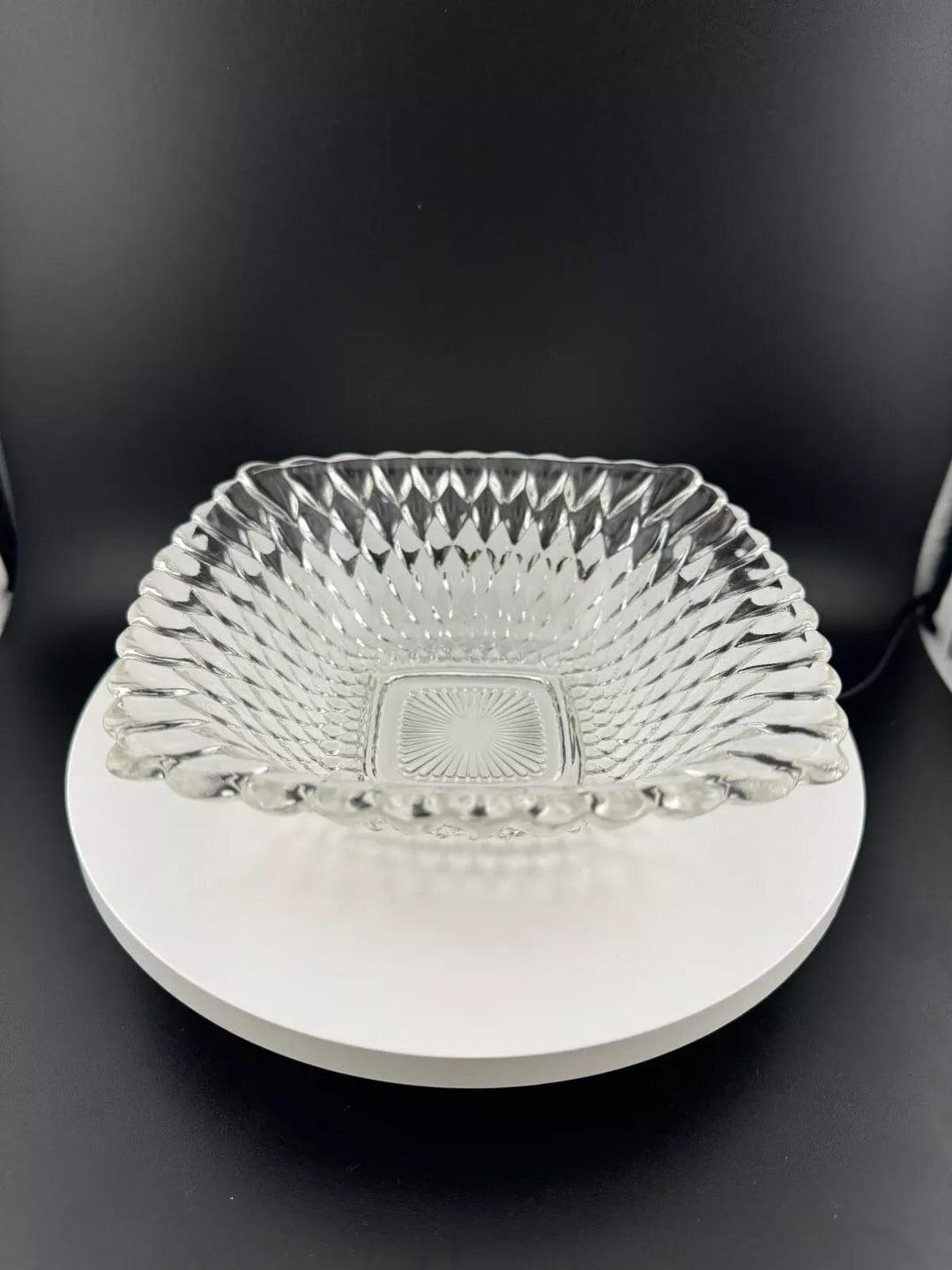 Vintage Indiana Glass Diamond Pattern Square Candy Dish - Etsy
