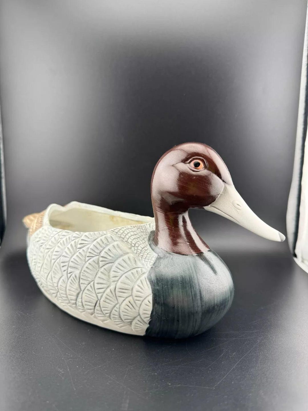 Vintage Ceramic Duck Planter - Etsy