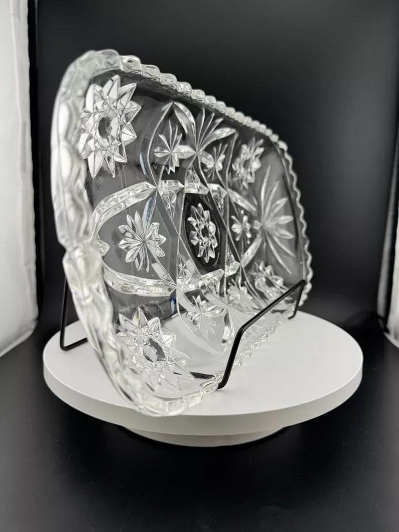 Beautiful Vintage Cut Glass Bread Plate - Etsy