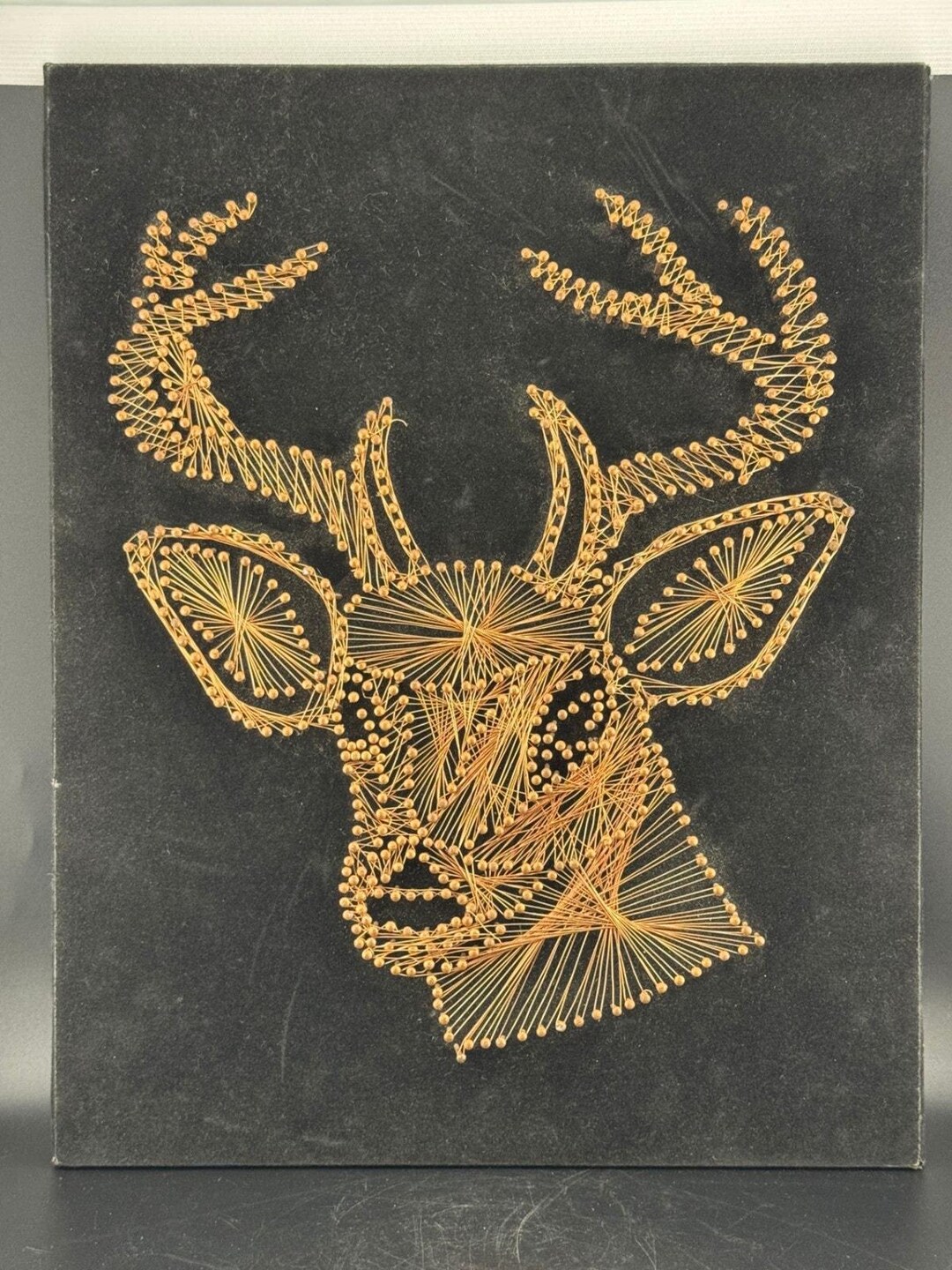 Handmade 1970's Copper Wire String Art on Black Velvet - Etsy