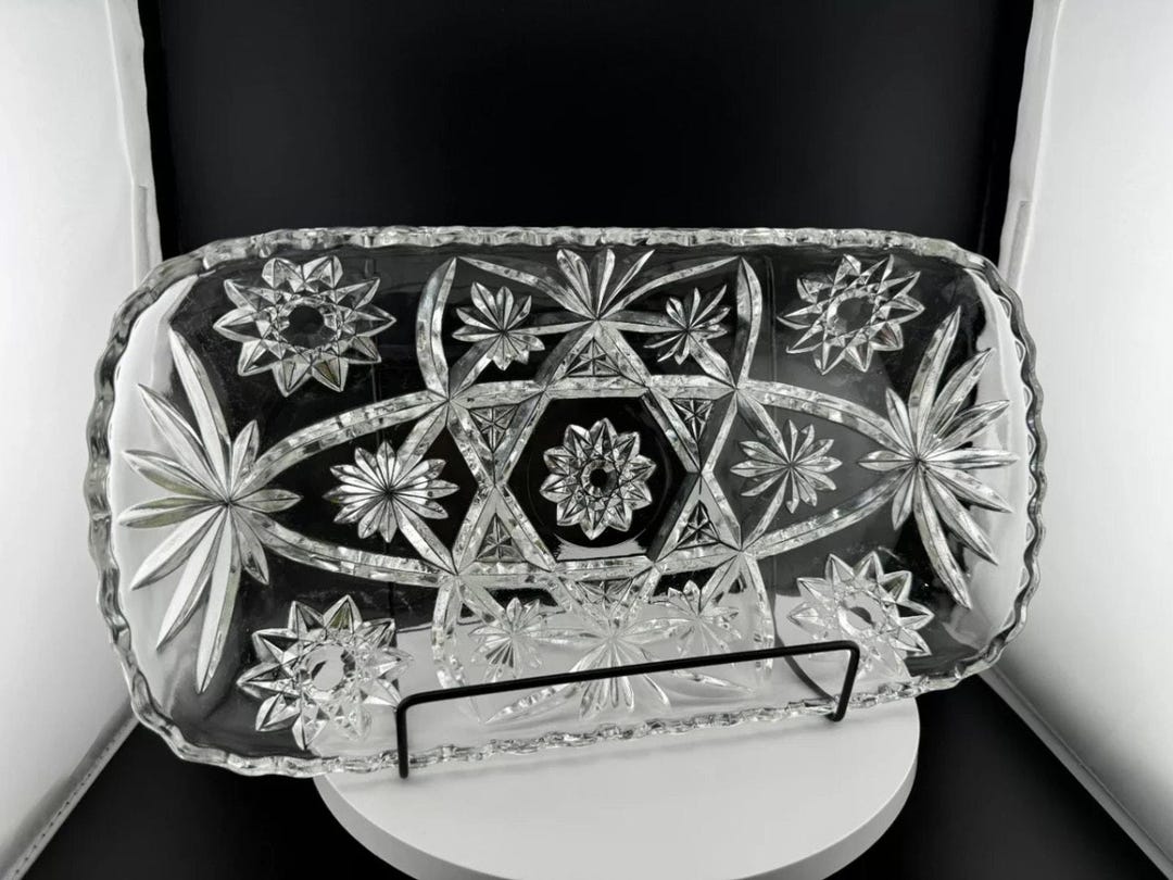 Beautiful Vintage Cut Glass Bread Plate - Etsy