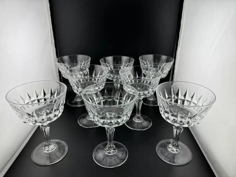 Vintage Clear Glass Stemmed Dessert Cups - Set of 8 - Etsy
