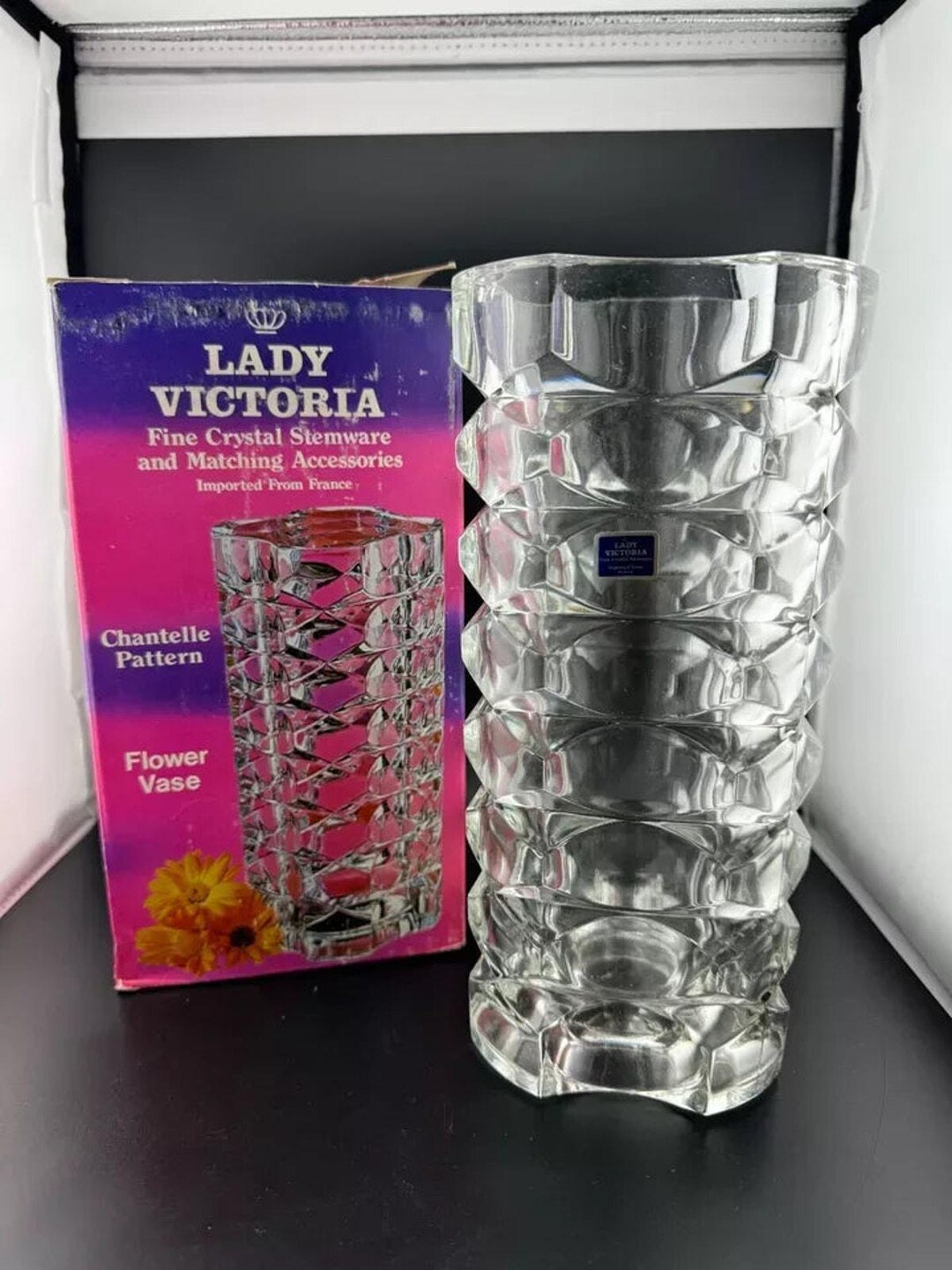 Lady Victoria Fine Crystal Vase Clear Chantelle Pattern With Box - Etsy