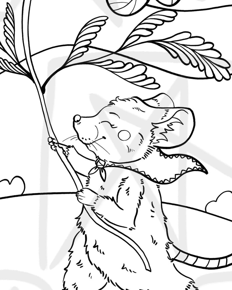 Printable Coloring Page mouse - Etsy