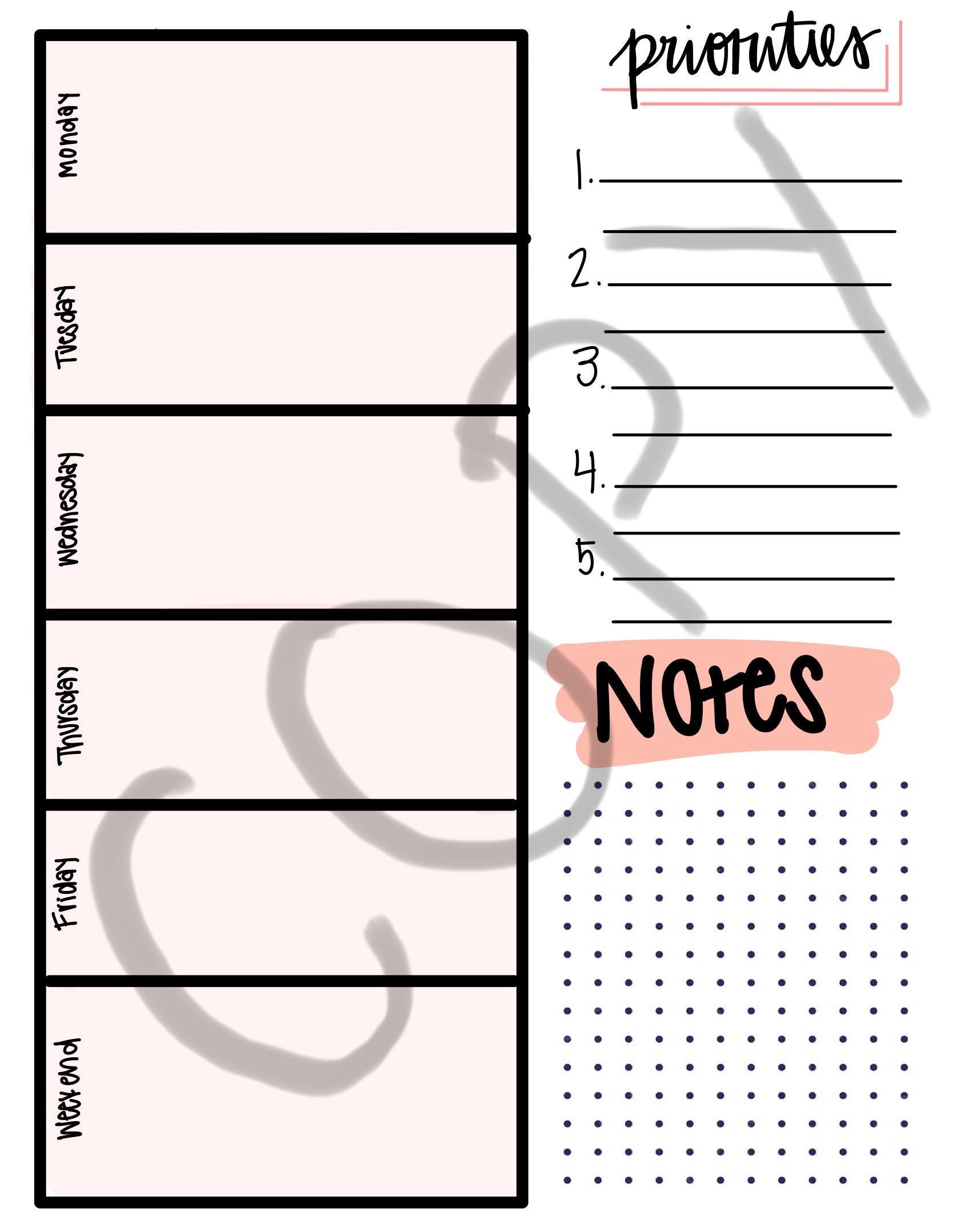 Goodnotes Weekly Planner Template-simple Clean Design - Etsy