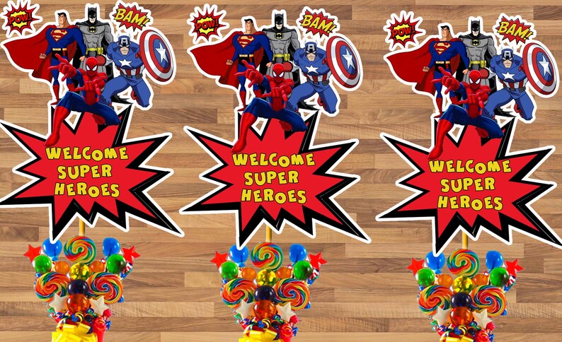 Superhero Centerpiece, Superhero Table Centerpiece, Superhero Cake ...