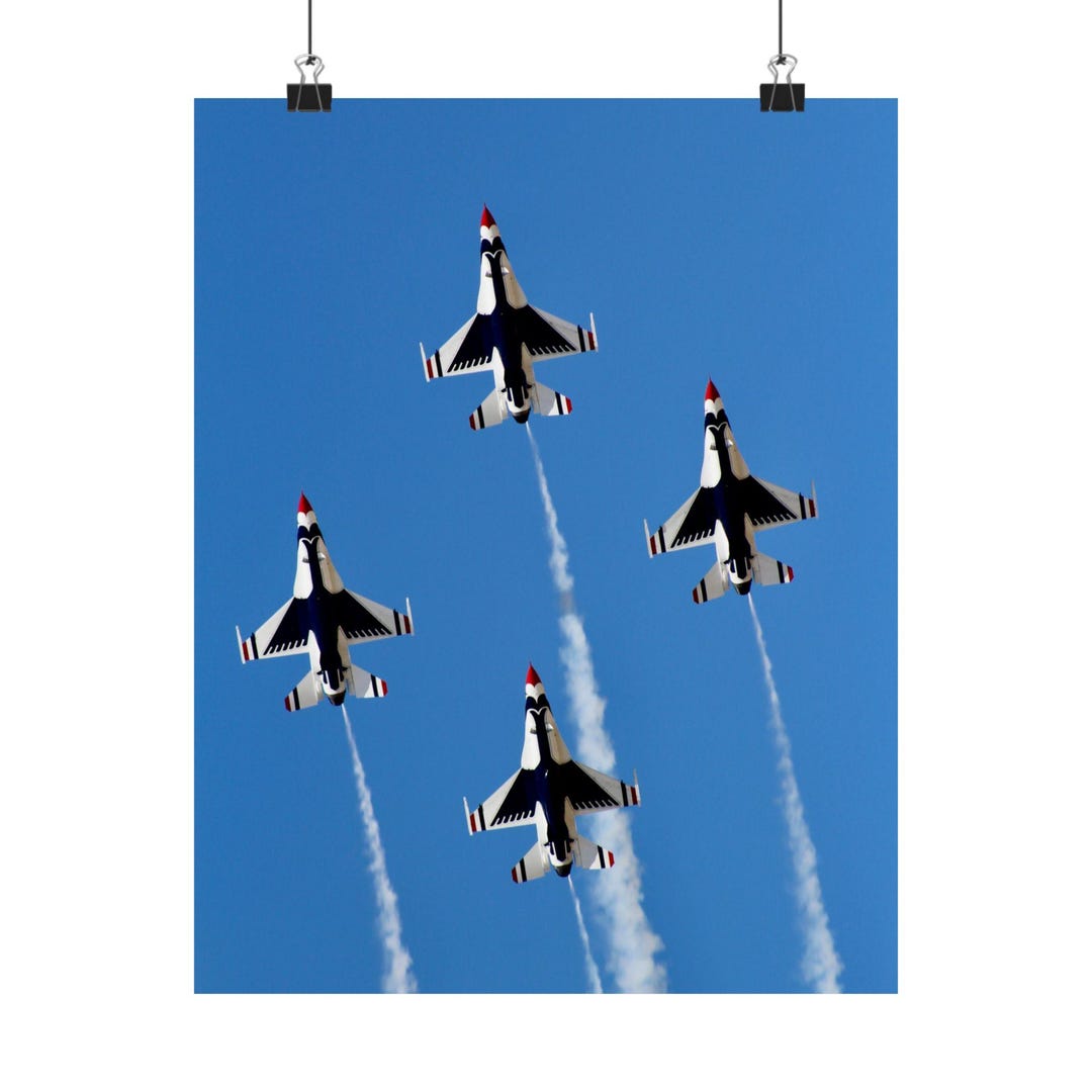 Aviation Poster, Thunderbird Jets Matte Vertical Art Print, Air Force ...