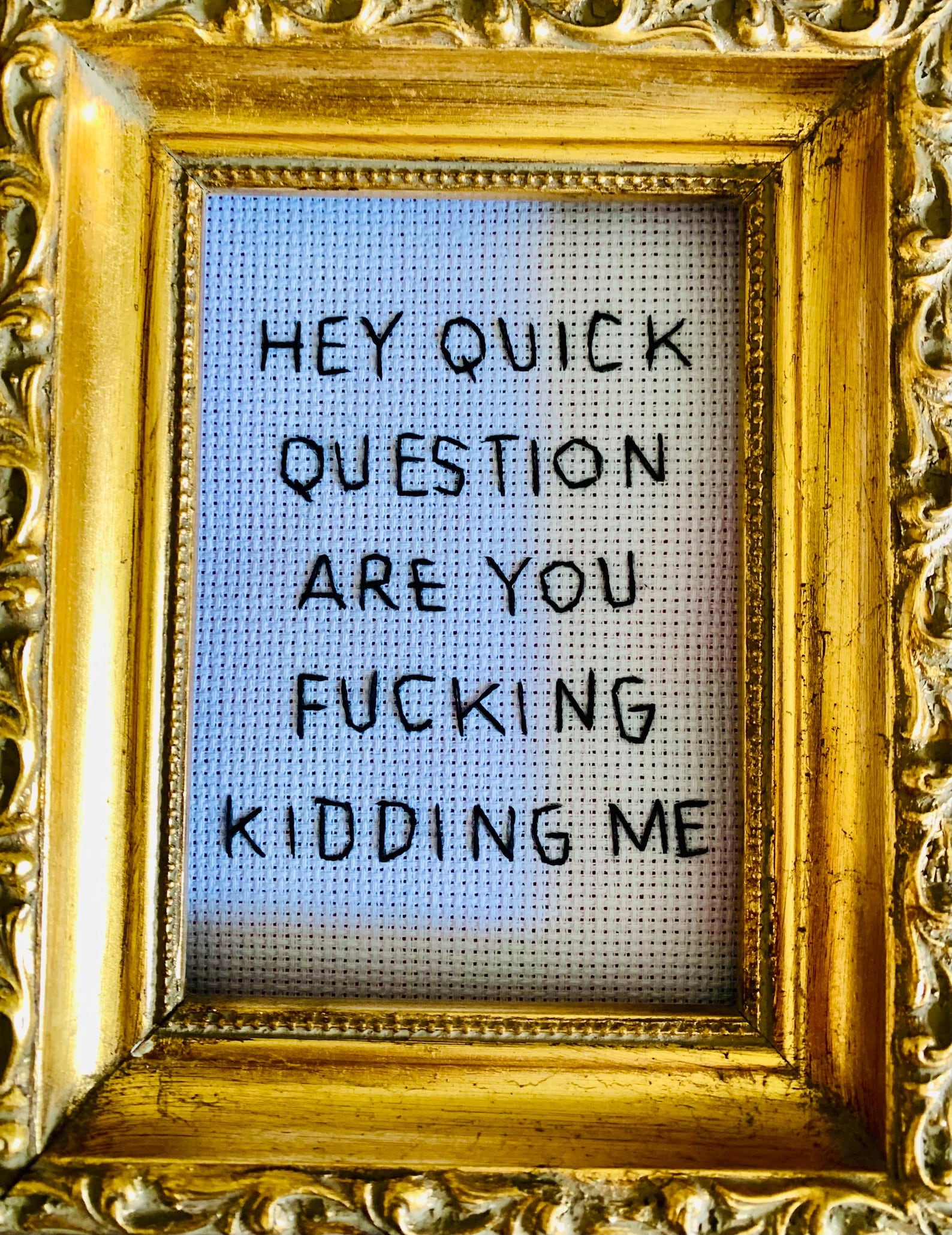 Quick Question - (unframed) 4x6 Hand Embroidery Made to Order - Etsy