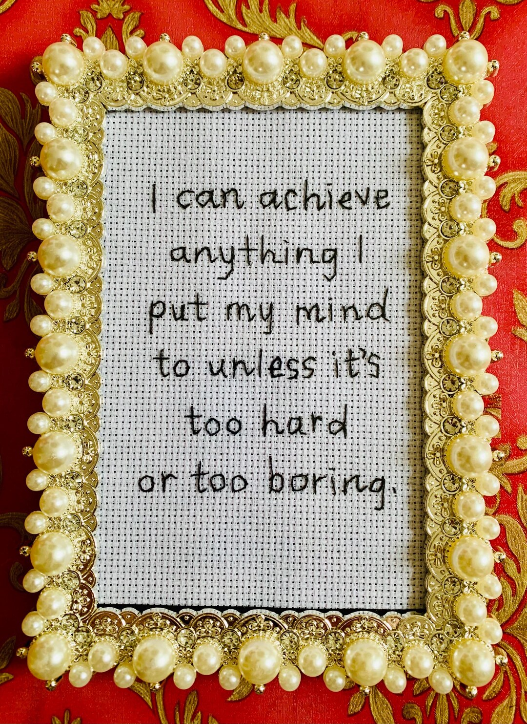 Made to Order - Hard and Boring - Hand Embroidery 4x6 Ready to Frame - Etsy