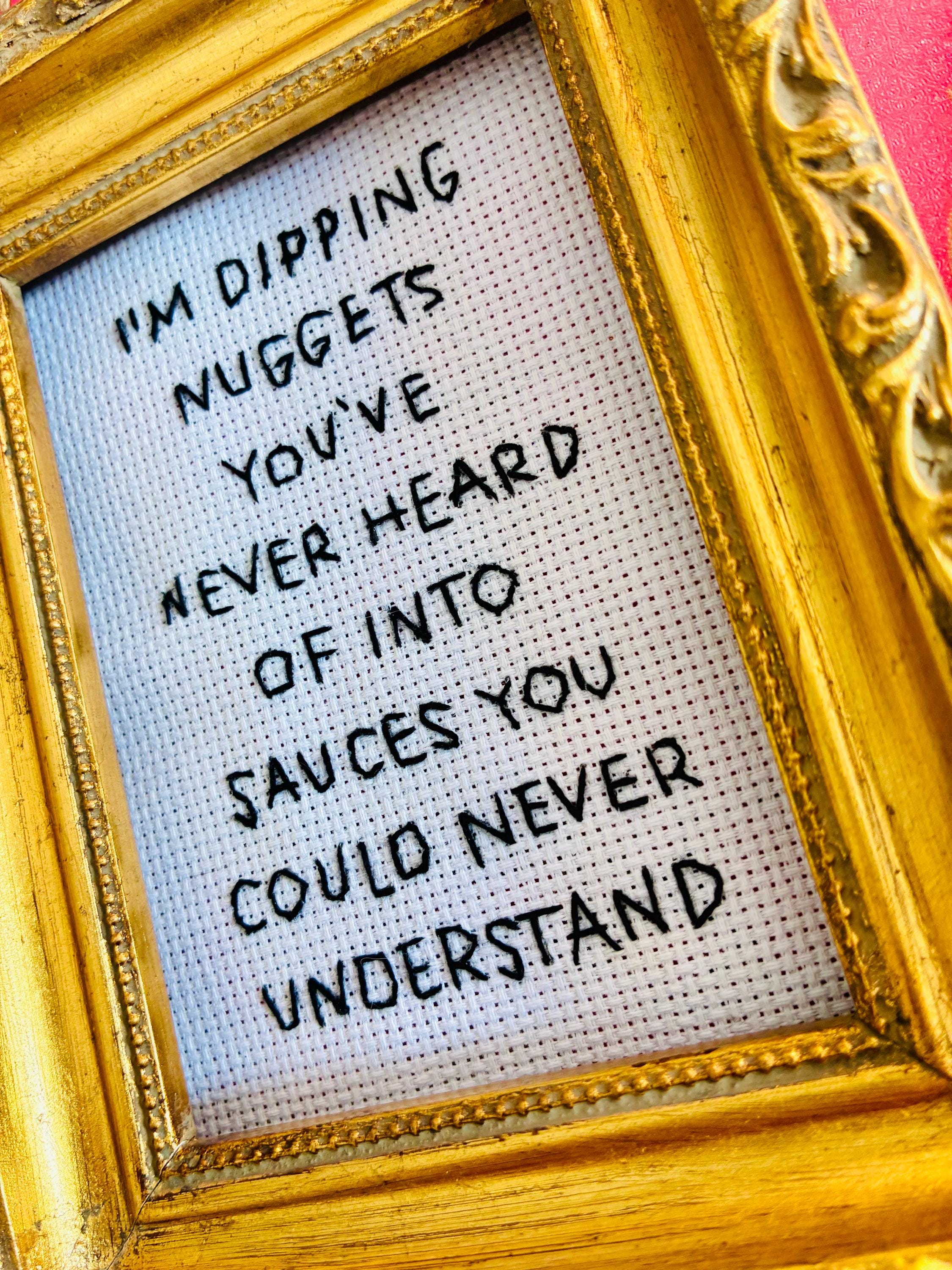 Nuggets & Sauce - (unframed) 4x6 Hand Embroidery Made to Order - Etsy