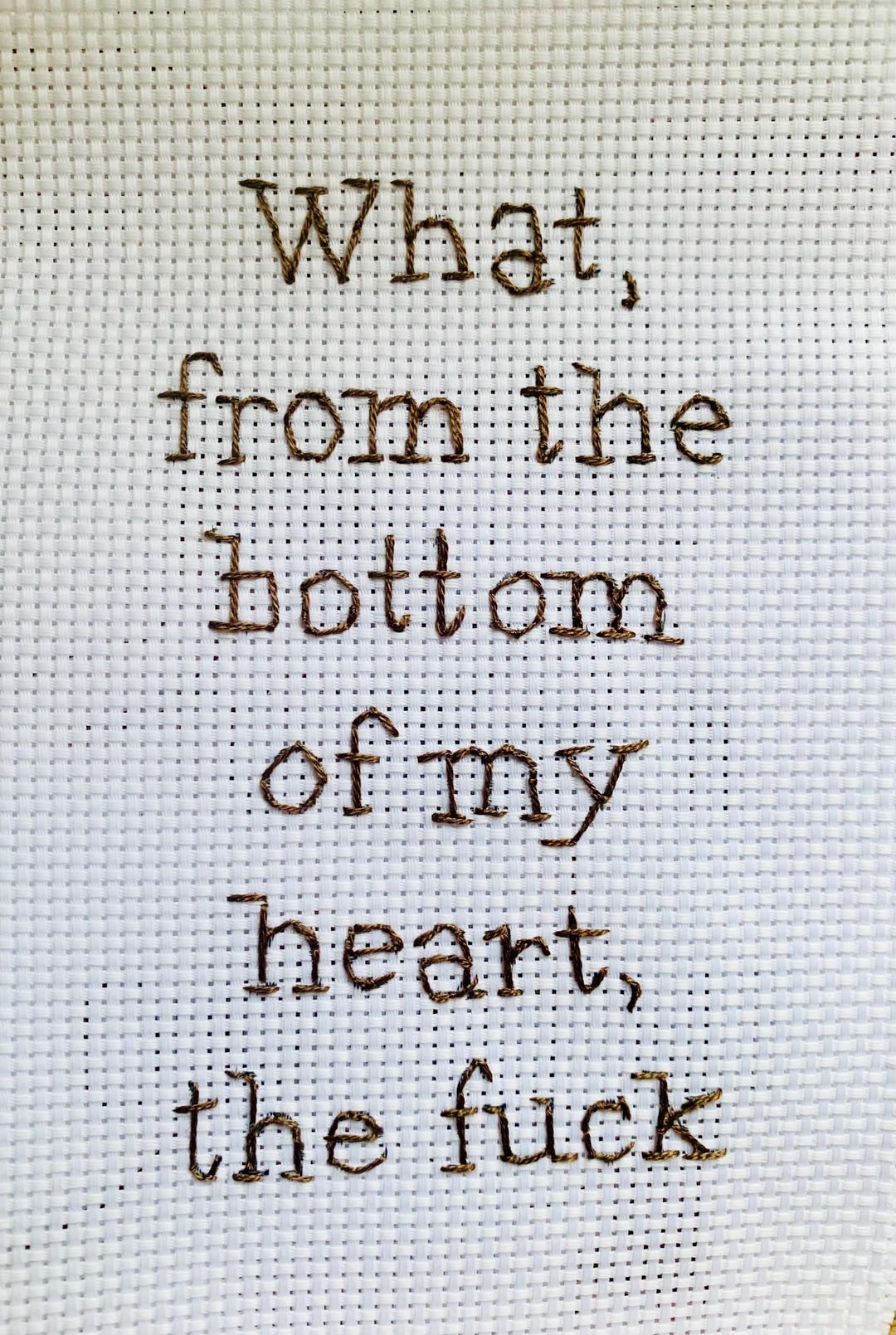Made to Order - From the Bottom of My Heart - 4x6 Hand Embroidery ...