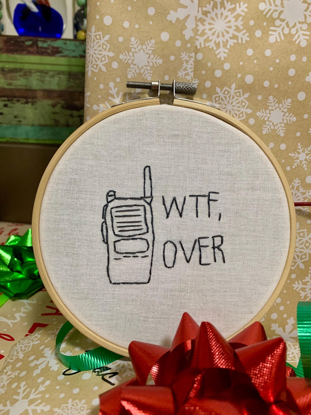 Made to Order WTF, Over Hand Embroidery Hoop - Etsy