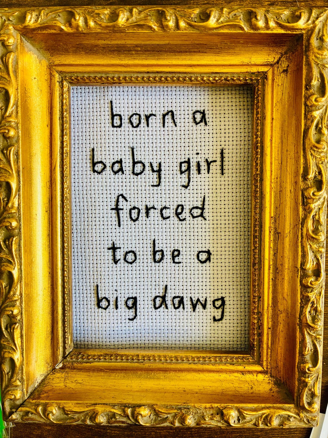 Big Dawg - (unframed) 4x6 Hand Embroidery Made to Order - Etsy