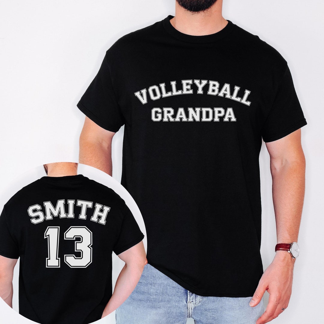 Volleyball Grandpa Tee, Personalized Jersey, Front and Back, Sports ...