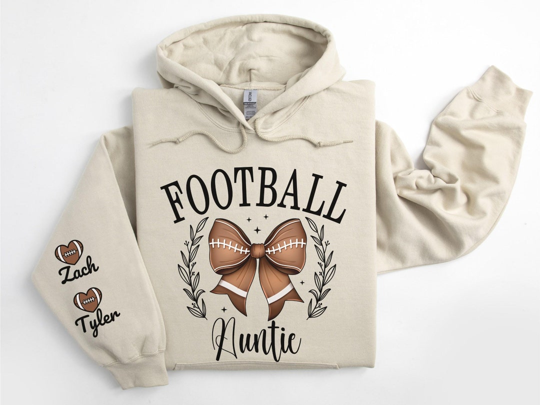 Football Auntie Sweatshirt, Personalized Sleeve, Sport Auntie, Custom ...