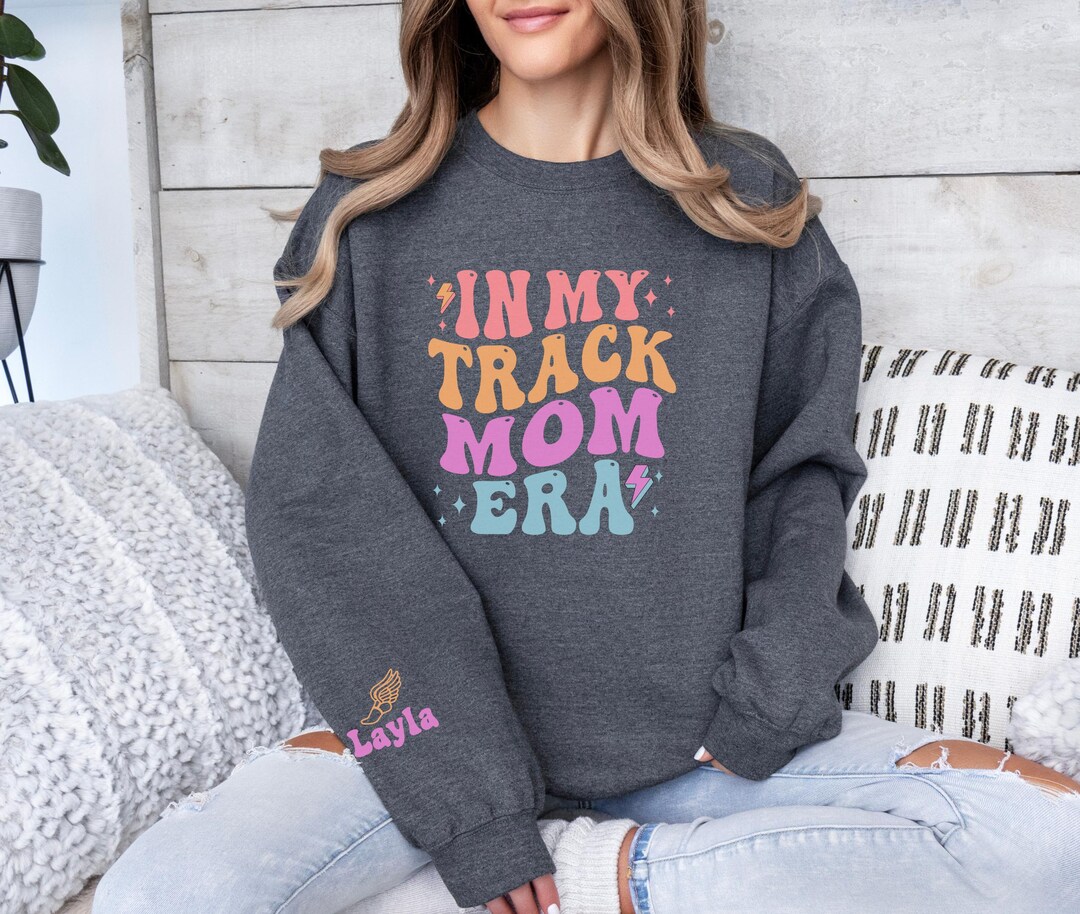 Personalized Sleeves, Track Mom Sweatshirt, Team Mom, Custom Sports ...
