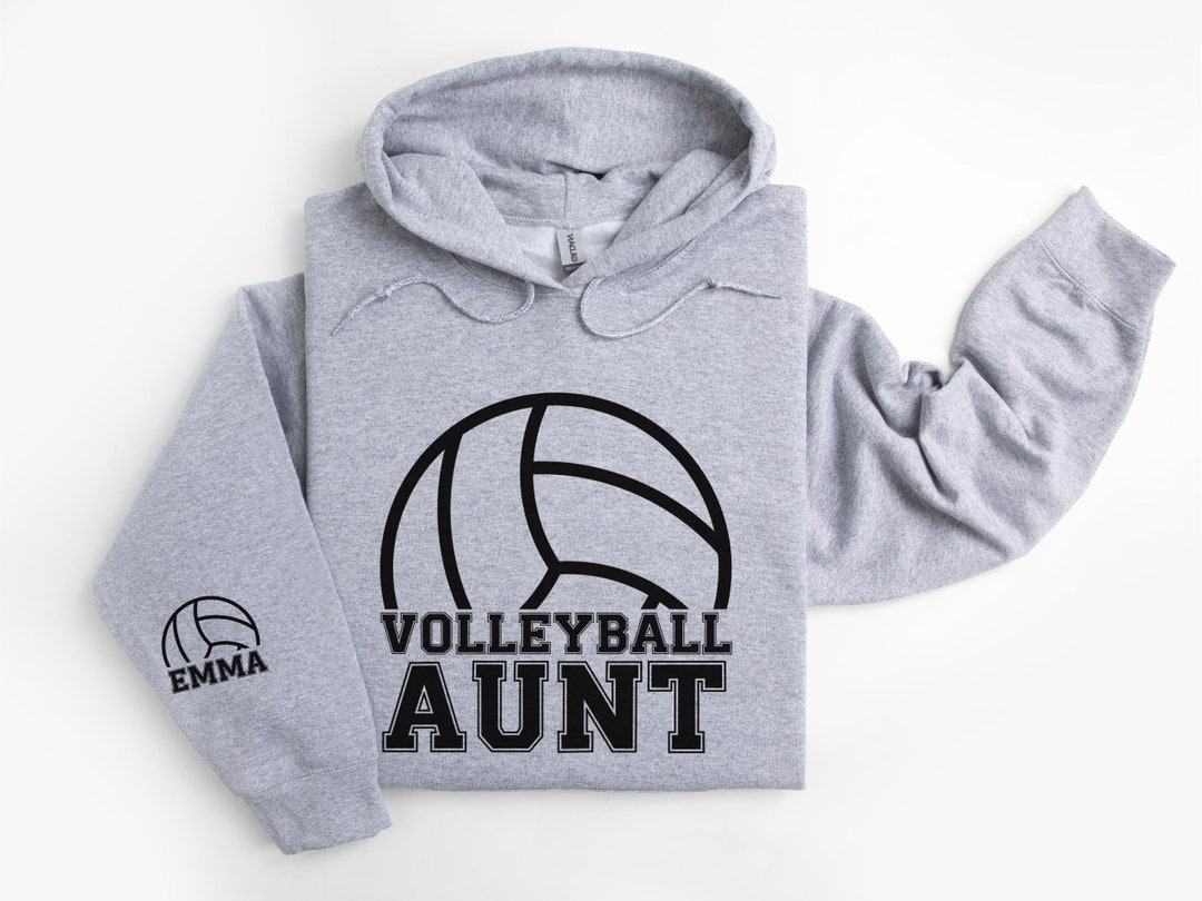 Personalized Volleyball Aunt Hoodie, Sports Aunt, Team Spirit, Custom ...