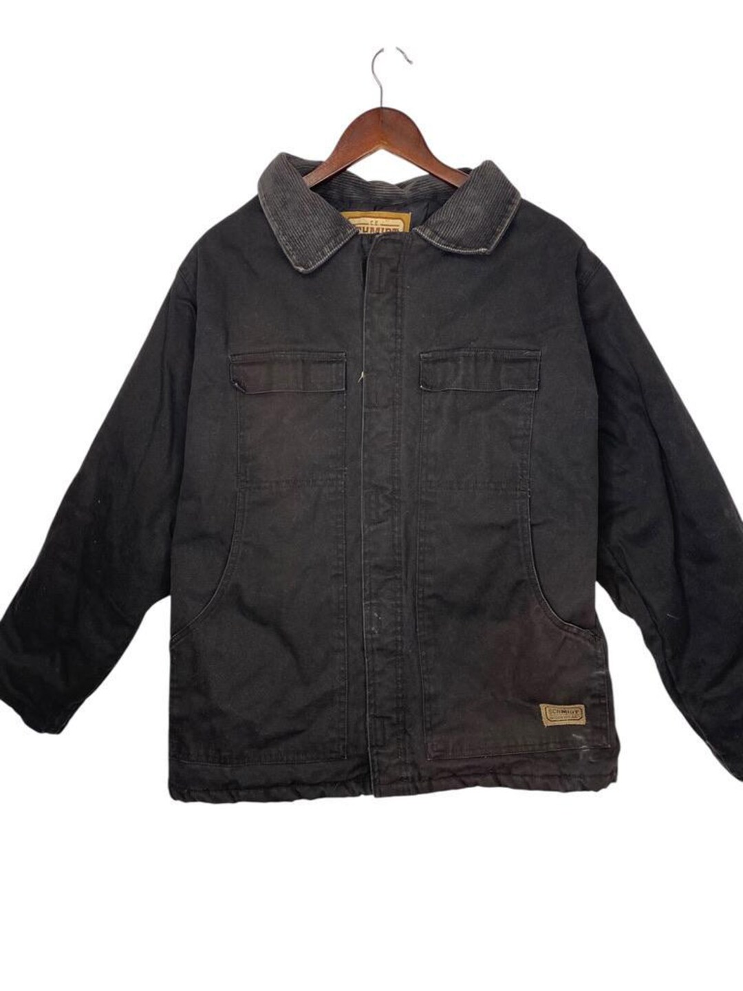 Heavy Duty Black Schmidt Workwear Carhartt Style Zip-up Jacket Size L ...