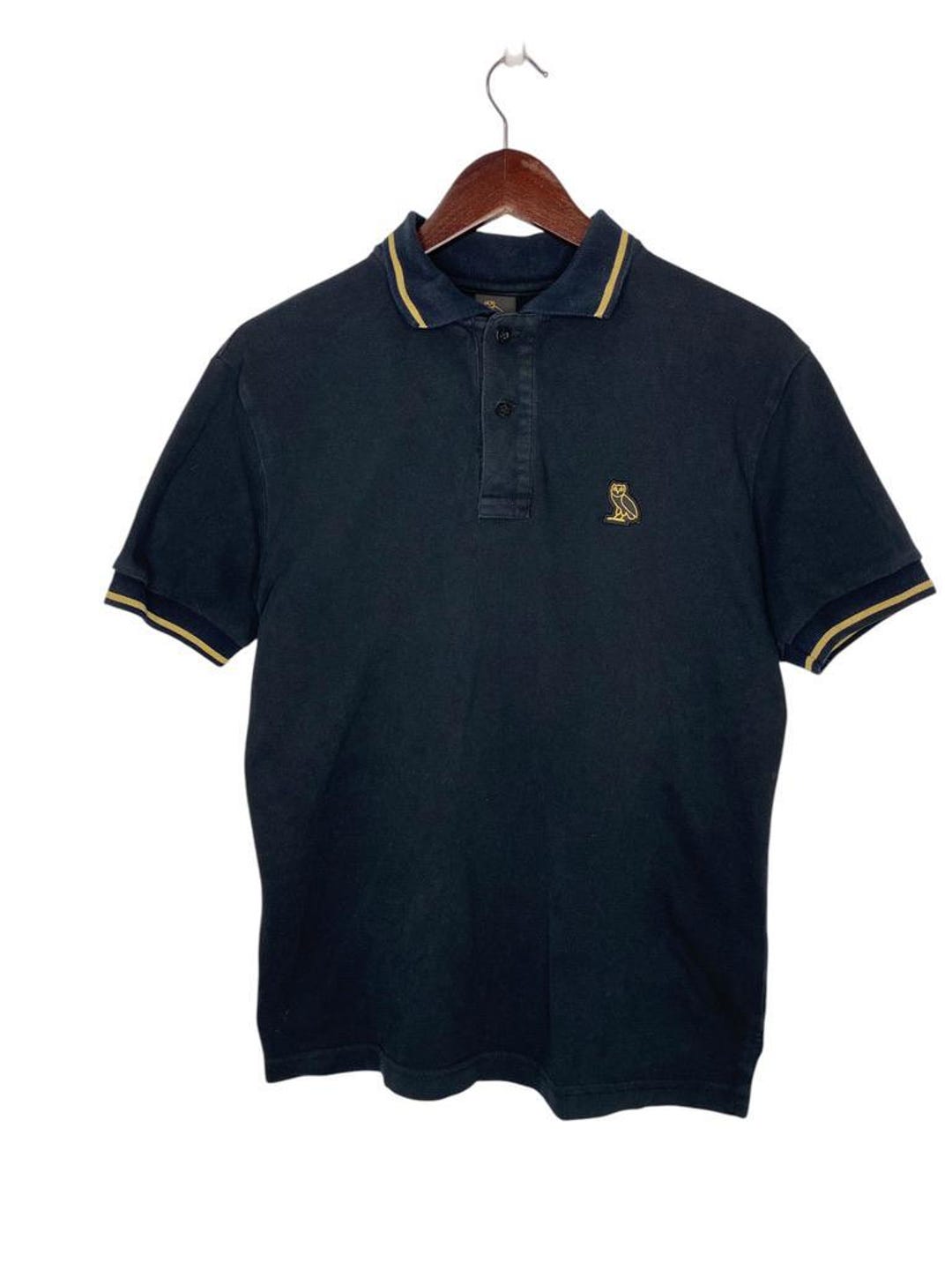 OVO Black and Gold Drake Polo T-shirt Size Medium Made in Canada 100% ...